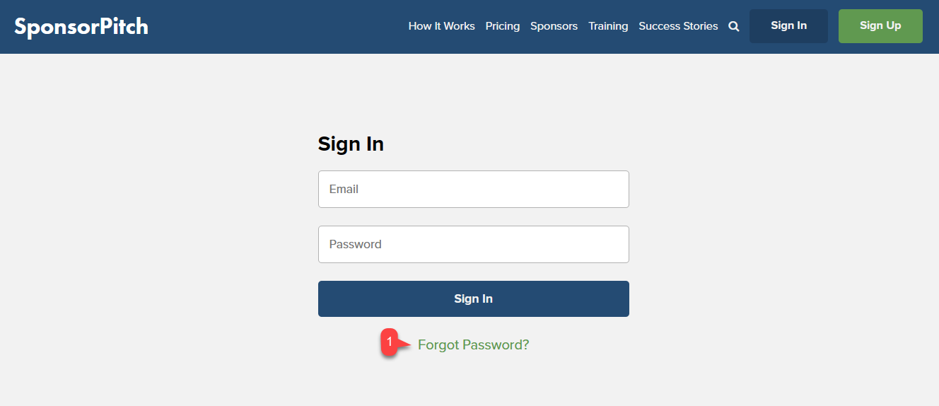 Forgot my password – SponsorPitch